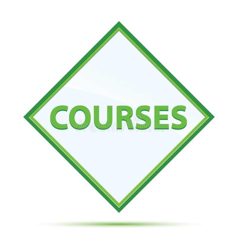 Courses Modern Abstract Green Diamond Button Stock Illustration ...
