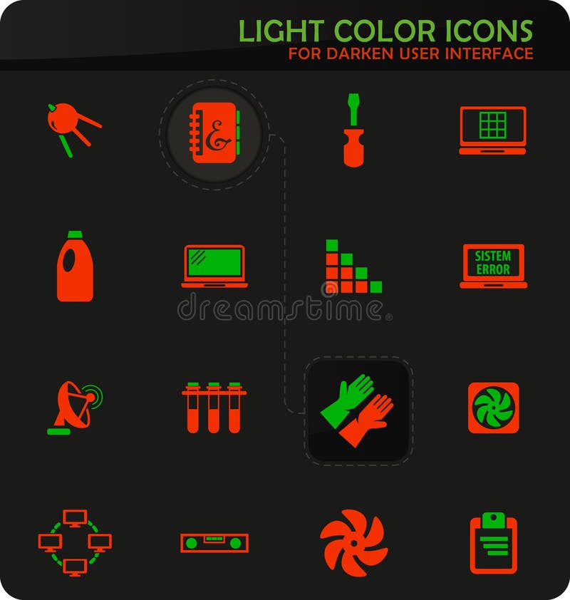 Courses school icons set stock vector. Illustration of digital - 140482282