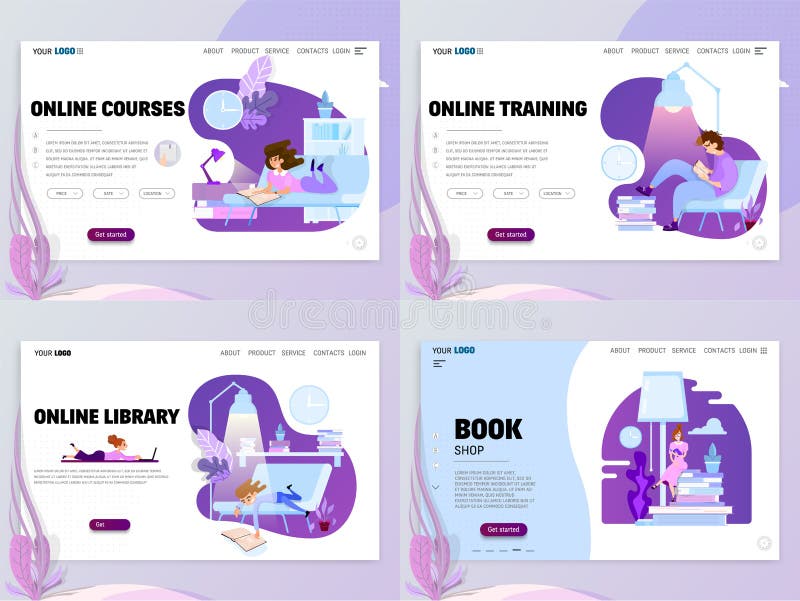 Courses and Trainings Online, Set Homepage Template for Website or ...