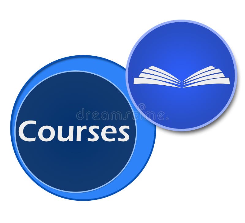 Courses Two Blue Circles stock illustration. Illustration of creative ...