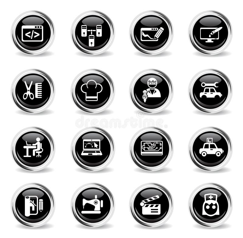 Courses icon set stock vector. Illustration of sewing - 126315285