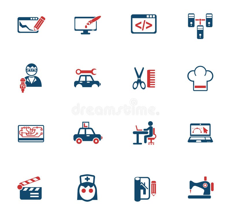 Courses icon set stock vector. Illustration of mechanic - 121795522