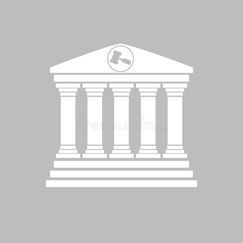 Court Building Line Icon. Justice Scale Sign. Minimal Line Pattern ...