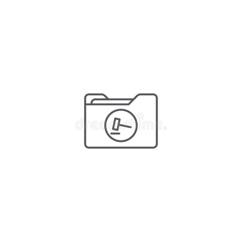 Court Folder with Judge Gavel Vector Icon Symbol Isolated on White ... Court Folder with Judge Gavel Vector Icon Symbol Isolated on White ...