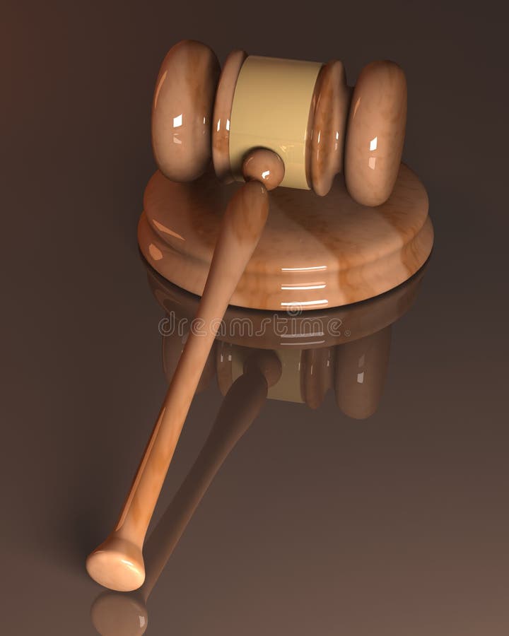 Judge hand with gavel stock illustration. Illustration of crime - 2555360
