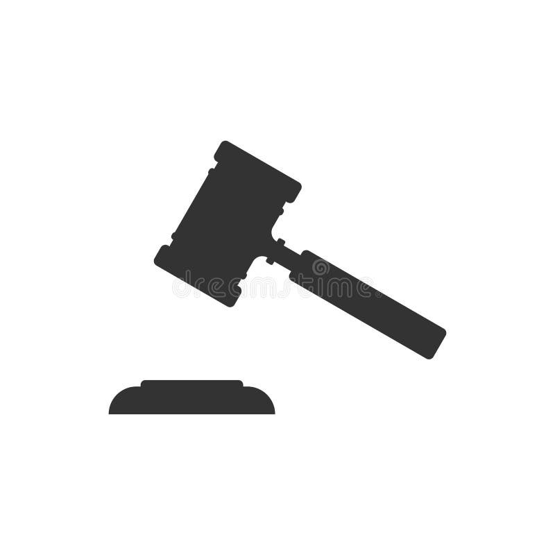 Court Hammer Icon. Vector Illustration, Flat Design Stock Illustration ...