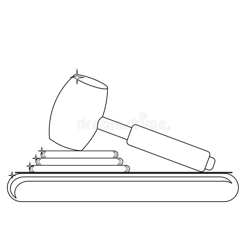 The Court Hammer is Simple and Luminous, for Coloring Books Stock ...