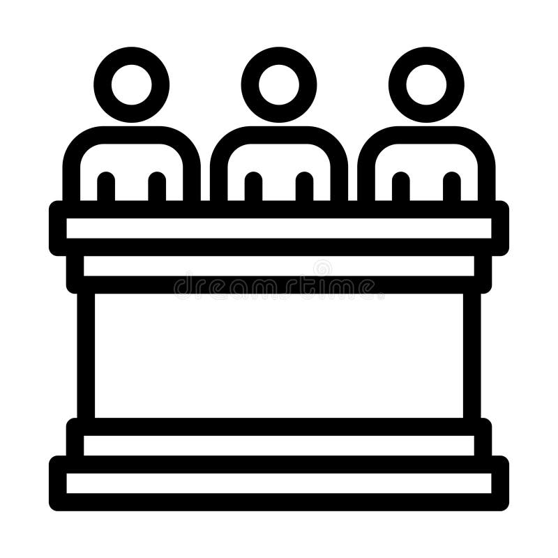 Court Jury Vector Thick Line Icon for Personal and Commercial Use Stock ...