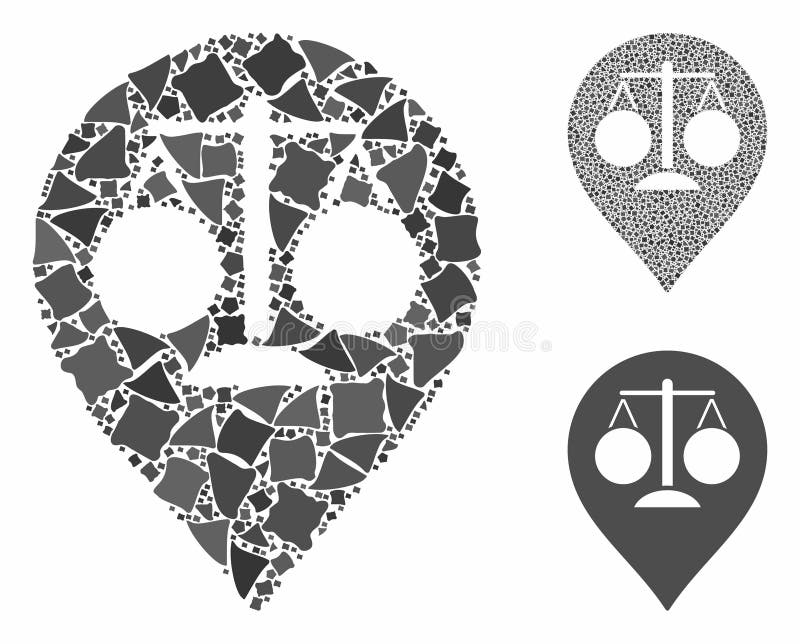 Court Map Marker Composition Icon of Rough Elements Stock Vector ...