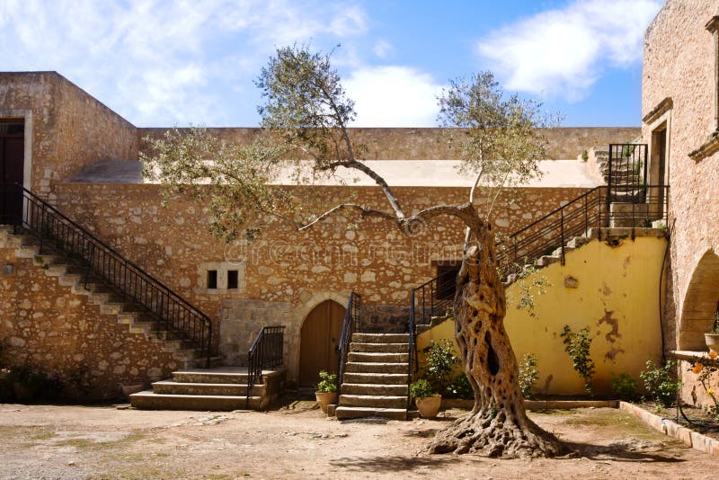 Court of monastery stock photo. Image of tree, religious - 30832116