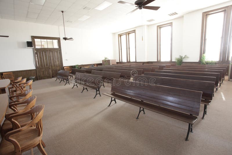 Courtroom, Lander County, Nevada Courthouse Stock Image - Image of ...