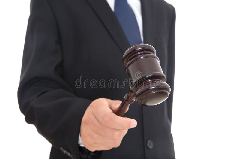 Court Worker in Formal Attire Holding a Gavel Stock Image - Image of ...