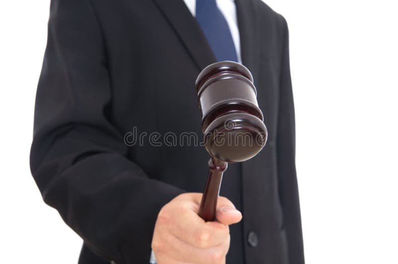 Court Worker in Formal Attire Holding a Gavel Stock Photo - Image of ...