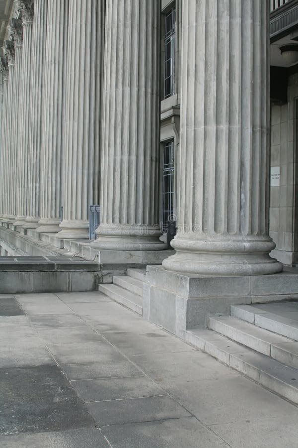 Stone Pillars Outside a Court Stock Photo - Image of museum, cement ...