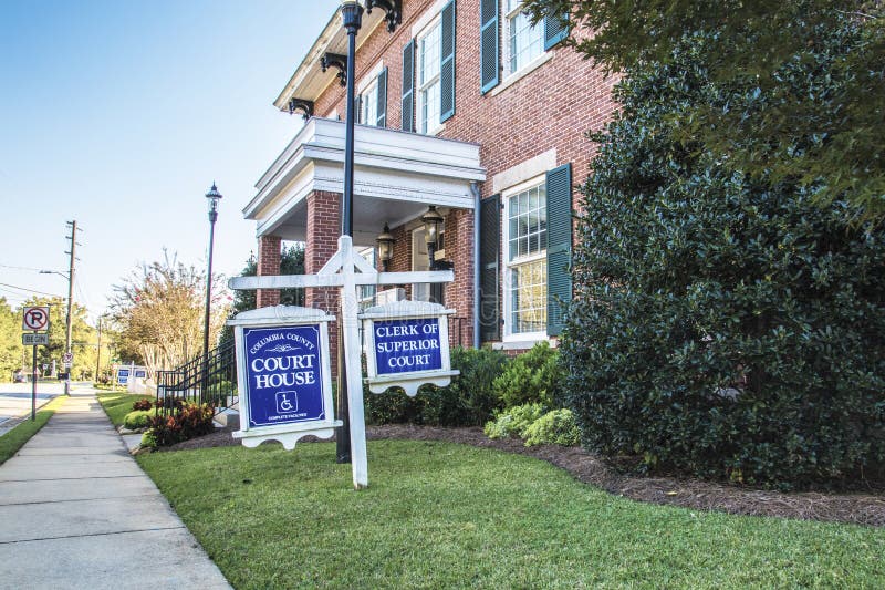 Courthouse in Appling Front Side View Editorial Photography - Image of ...