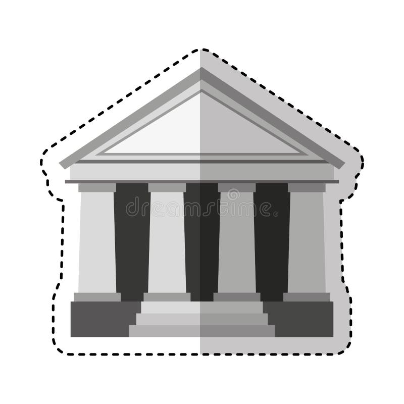 Courthouse Building Isolated Icon Stock Vector - Illustration of ...