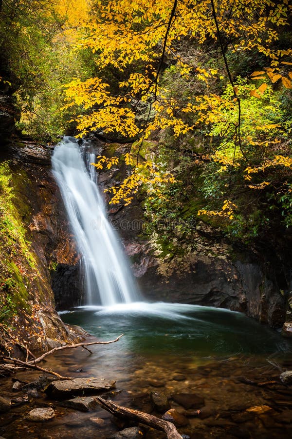 Courthouse Falls Slides Gently into the Lower Pool in Autumn Stock ...