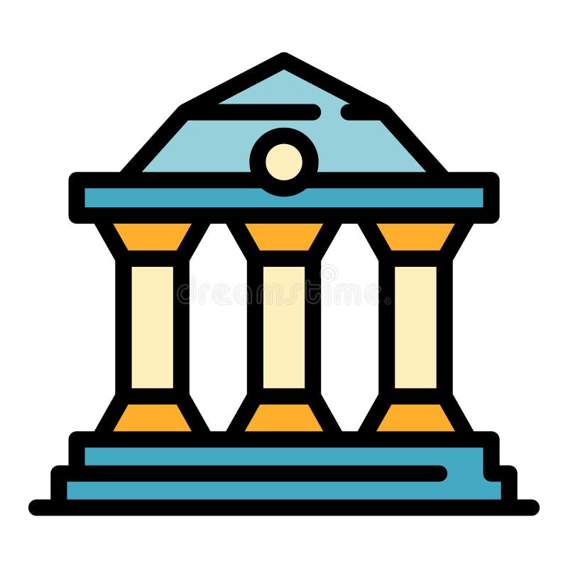 Courthouse Icon Color Outline Vector Stock Vector - Illustration of ...