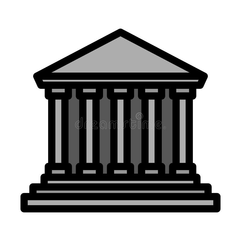 Courthouse Icon Vector Isolated on White Background, Courthouse Sign ...