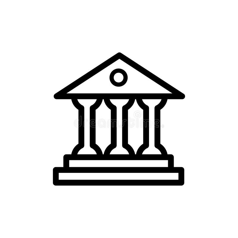 Courthouse Icon Flat Vector Template Design Trendy Stock Vector ...