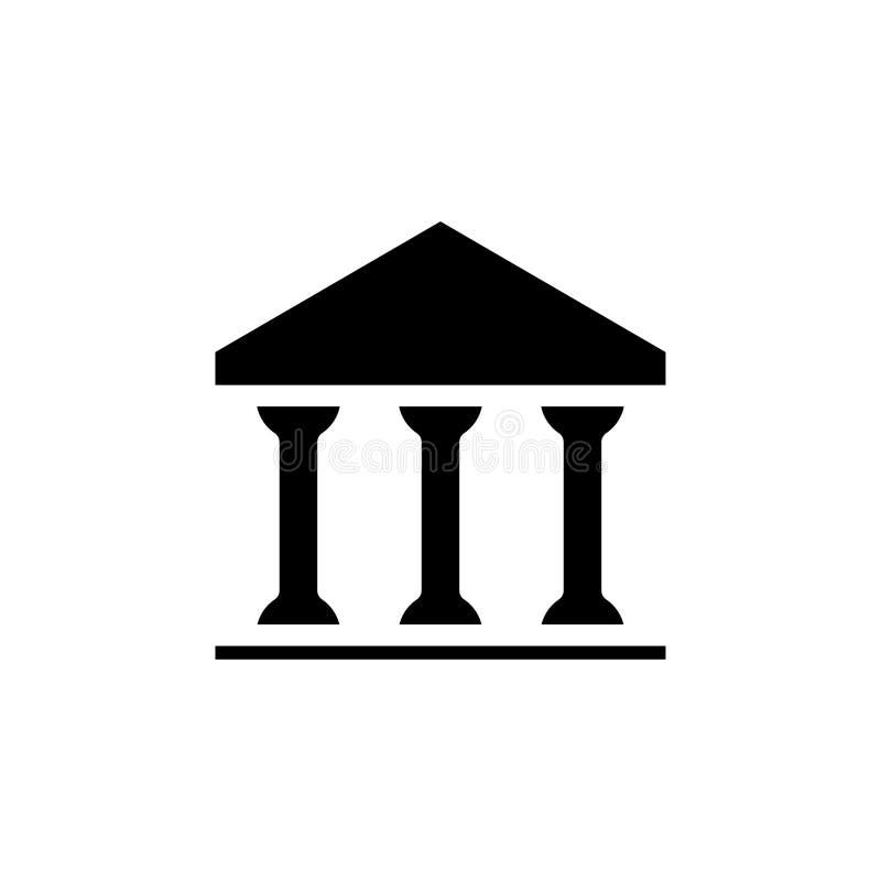 Courthouse Icon Flat Vector Template Design Trendy Stock Vector ...