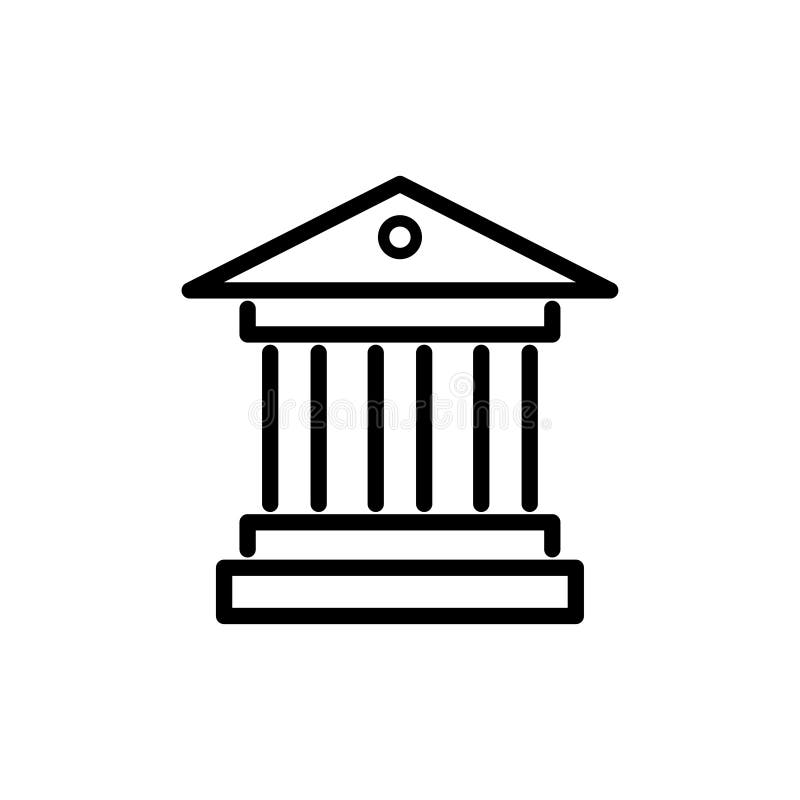 Courthouse Icon Flat Vector Template Design Trendy Stock Vector ...