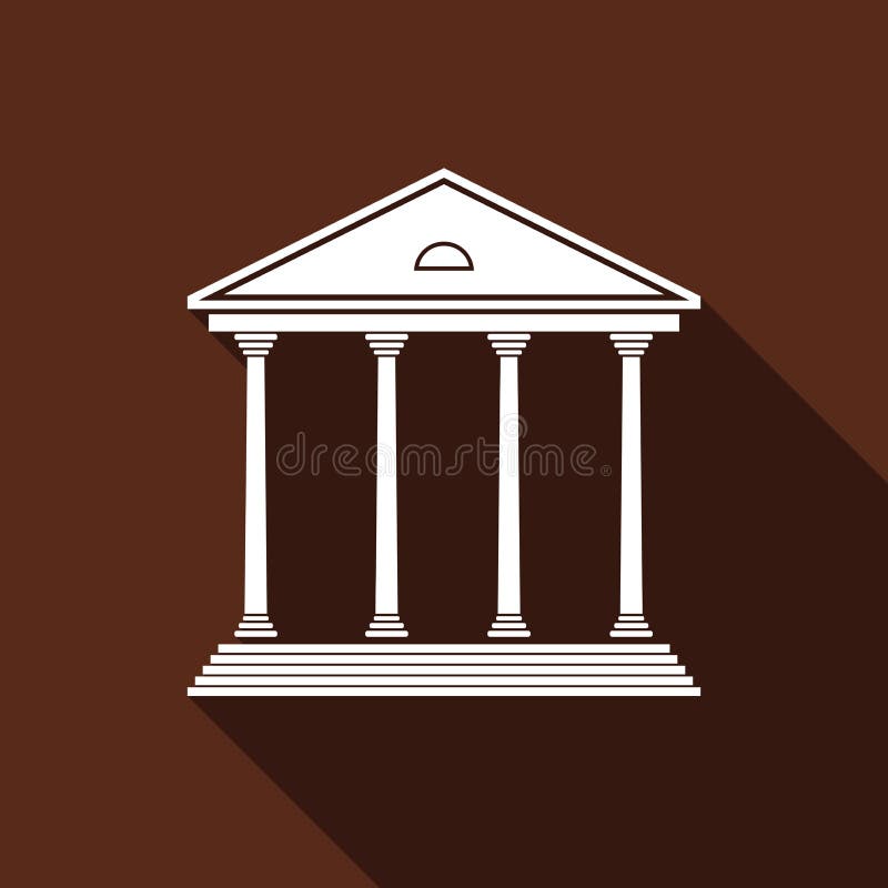 Courthouse Icon with Long Shadow. Stock Vector - Illustration of ...