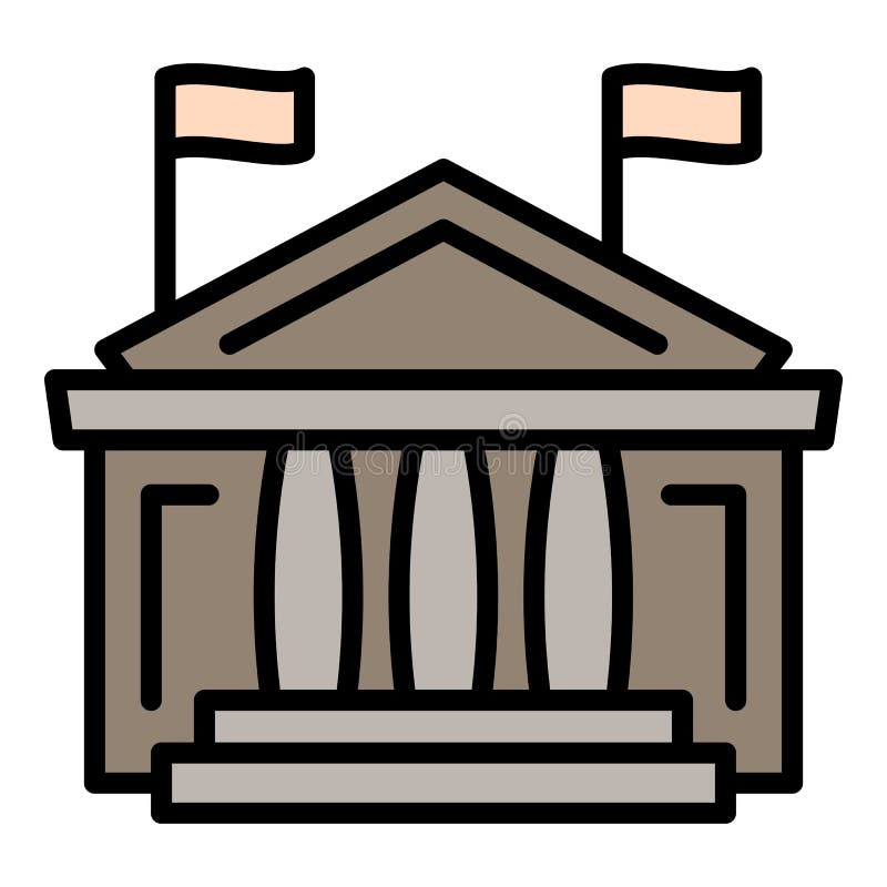 Courthouse Icon, Outline Style Stock Vector - Illustration of ...