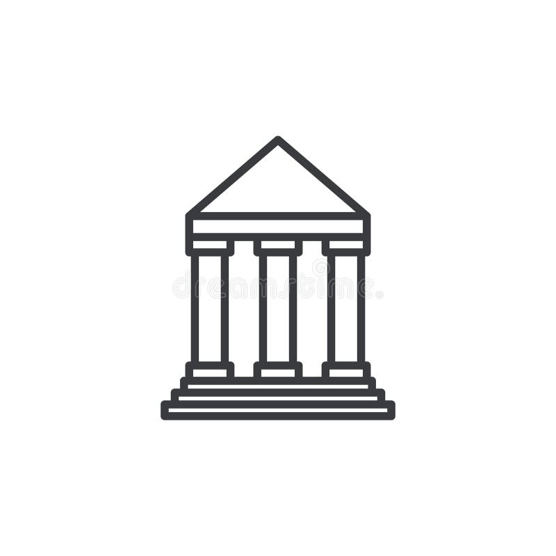 Courthouse Icon Vector Set on White Background Stock Illustration ...