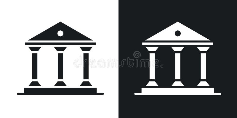 Courthouse Icon Vector Set on White Background Stock Illustration ...