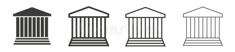 Courthouse Icon Vector Set on White Background Stock Vector ...
