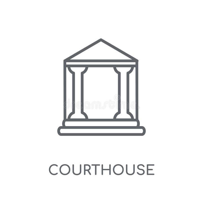 Courthouse Linear Icon. Modern Outline Courthouse Logo Concept O Stock ...