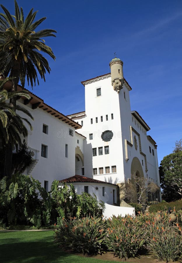The Clock Tower at the Santa Barbara County Courthouse, in Santa Stock ...