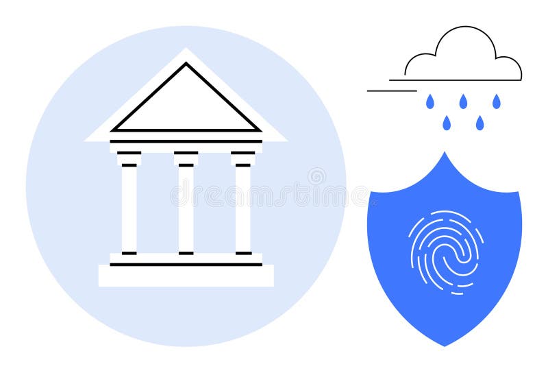 Courthouse and Security Shield Representing Justice, Protection, and ...