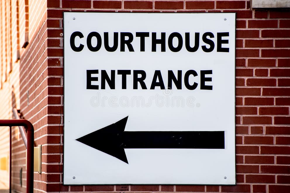 Courthouse Sign on Brick Building Stock Image - Image of building ...