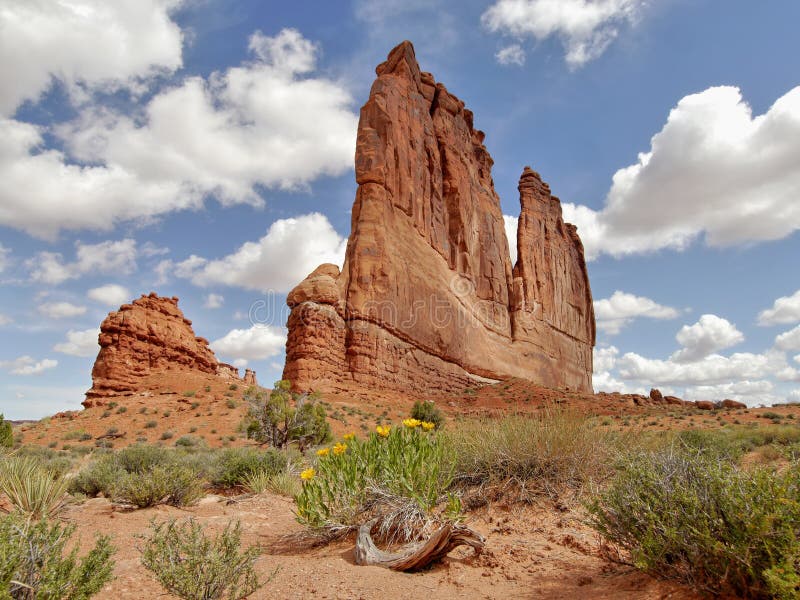 Courthouse Tower, Arches National Park Stock Image - Image of ...