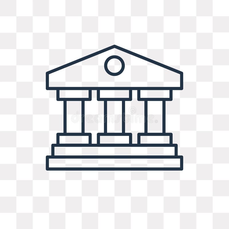 Courthouse Vector Icon Isolated on Transparent Background, Linear ...