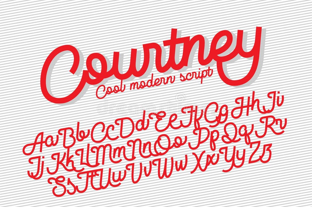 Courtney Cool Modern Script Font Stock Vector - Illustration of letter ...