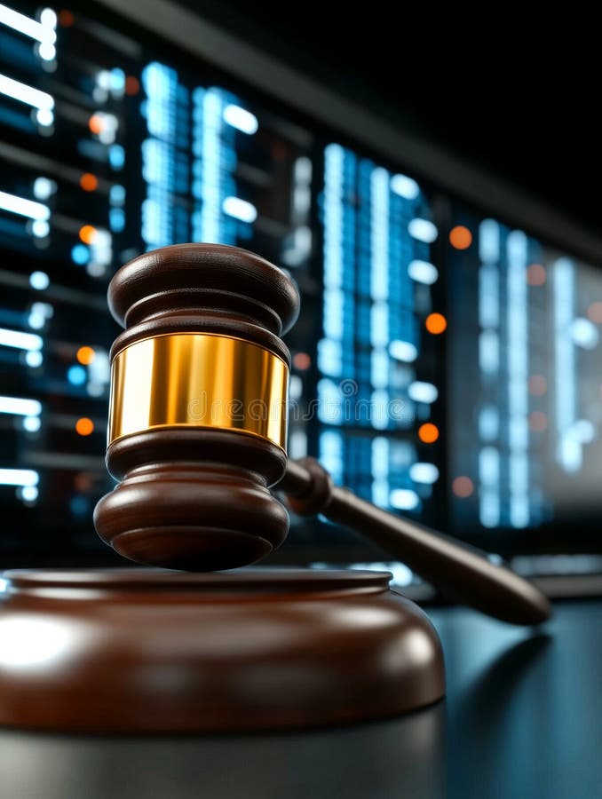 Courtroom Gavel Symbolizes Justice in a World Influenced by Artificial ...