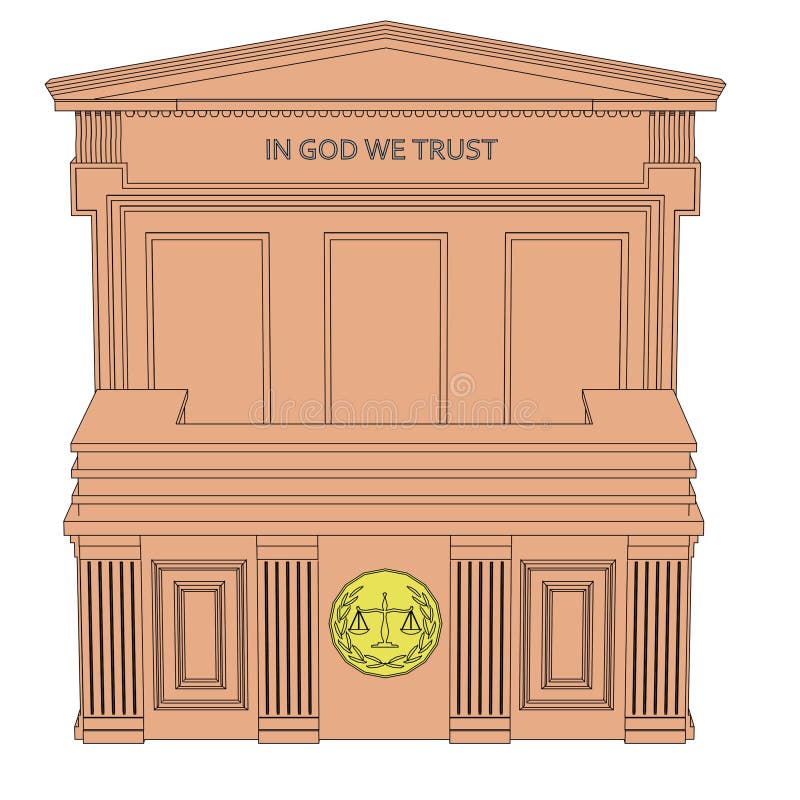 Courtroom table stock illustration. Illustration of drawing - 54723156