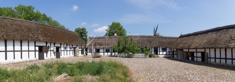 Courtyard of Ancient Danish Farmhouse Stock Image - Image of museum ...