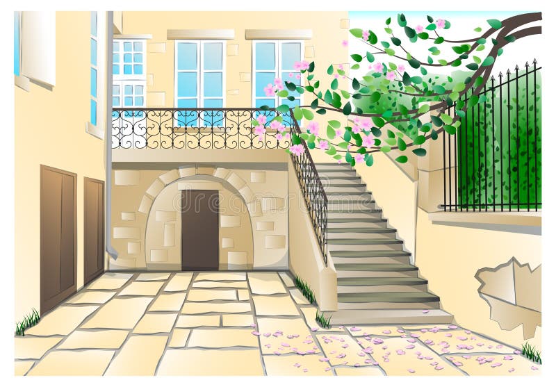 Courtyard Stock Illustrations – 2,945 Courtyard Stock Illustrations ...