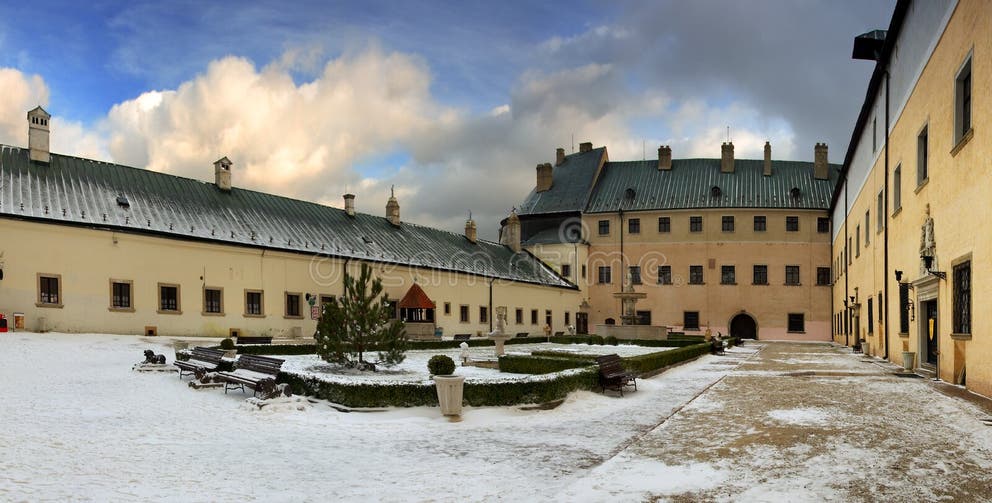 Courtyard of the Castle : Red Rock Stock Photo - Image of attraction ...