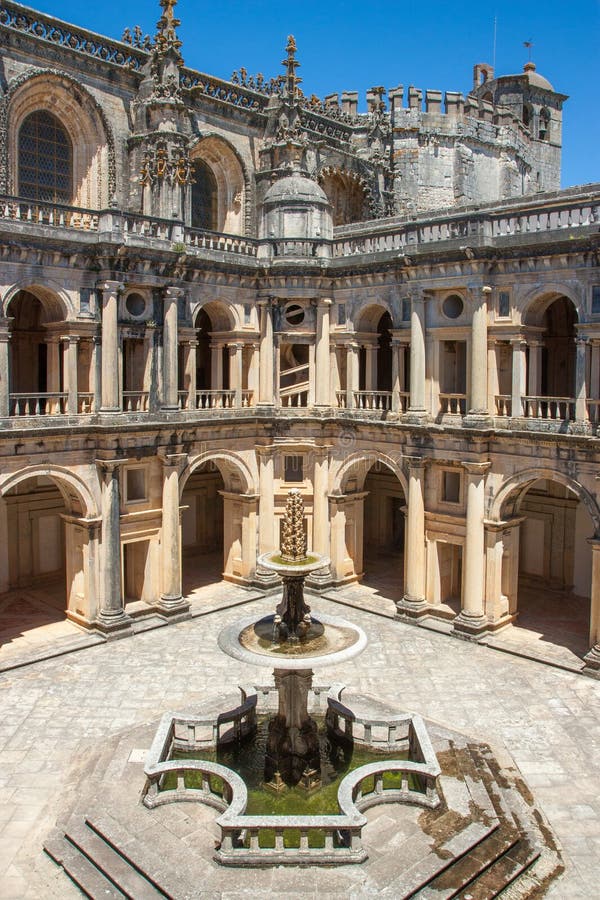 Courtyard at Convent of the Order of Christ Tomar Stock Image - Image ...