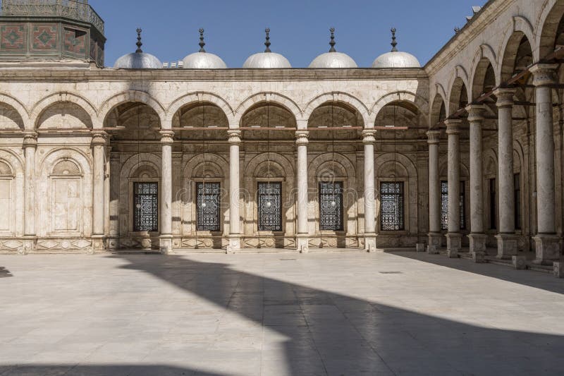 Courtyard of the Crystal Mosque, Cairo City Stock Photo - Image of ...