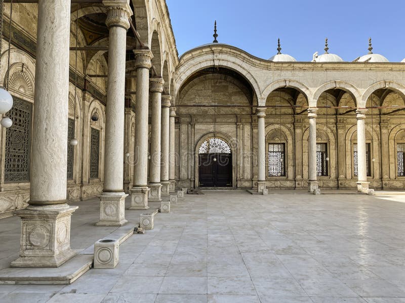 Courtyard of the Crystal Mosque, Cairo City Stock Photo - Image of ...