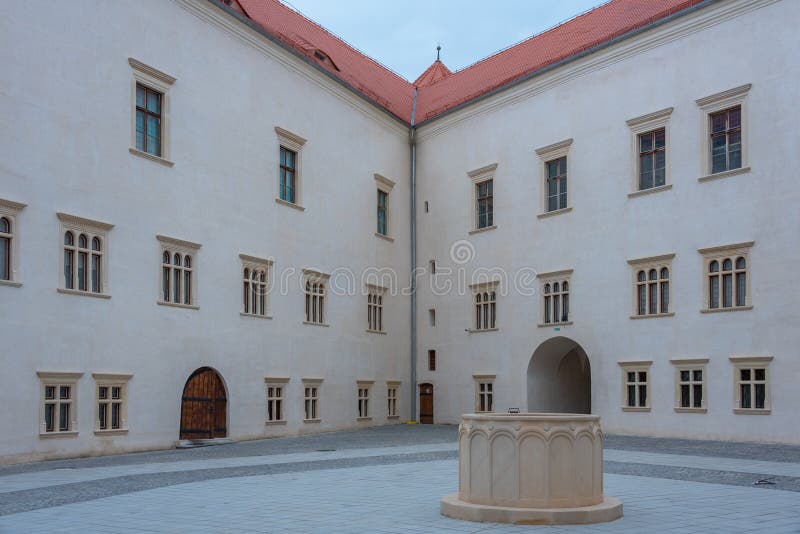 The Courtyard of the Citadel of Carcassonne, France Stock Image - Image ...