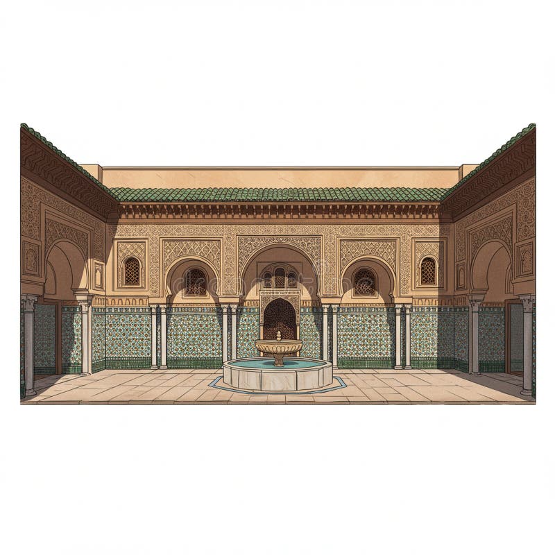Courtyard Featuring a Traditional Islamic Architectural Style ...