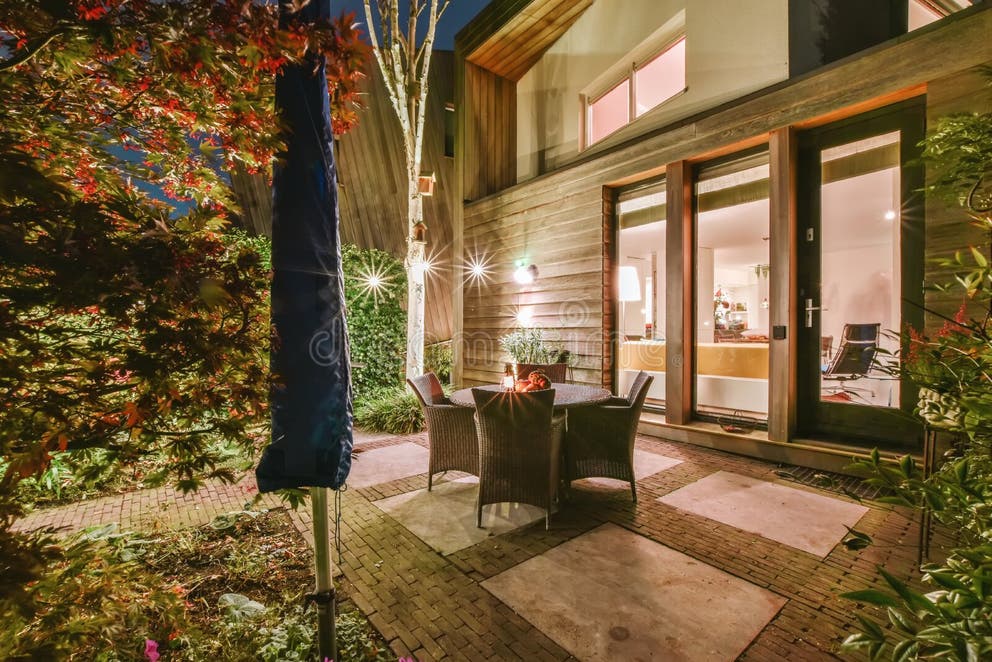 Courtyard with greenery stock photo. Image of outdoor - 236683562