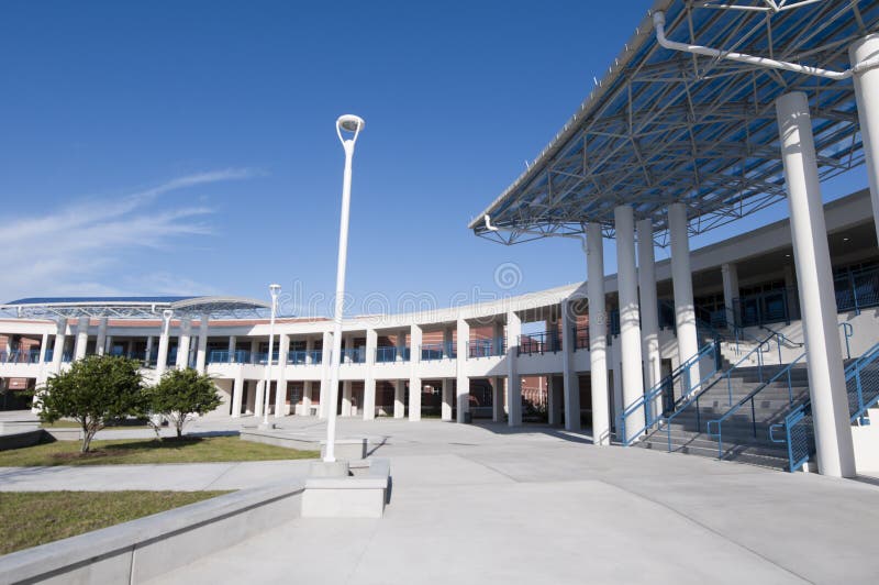 Courtyard at High School stock image. Image of trees - 22657699